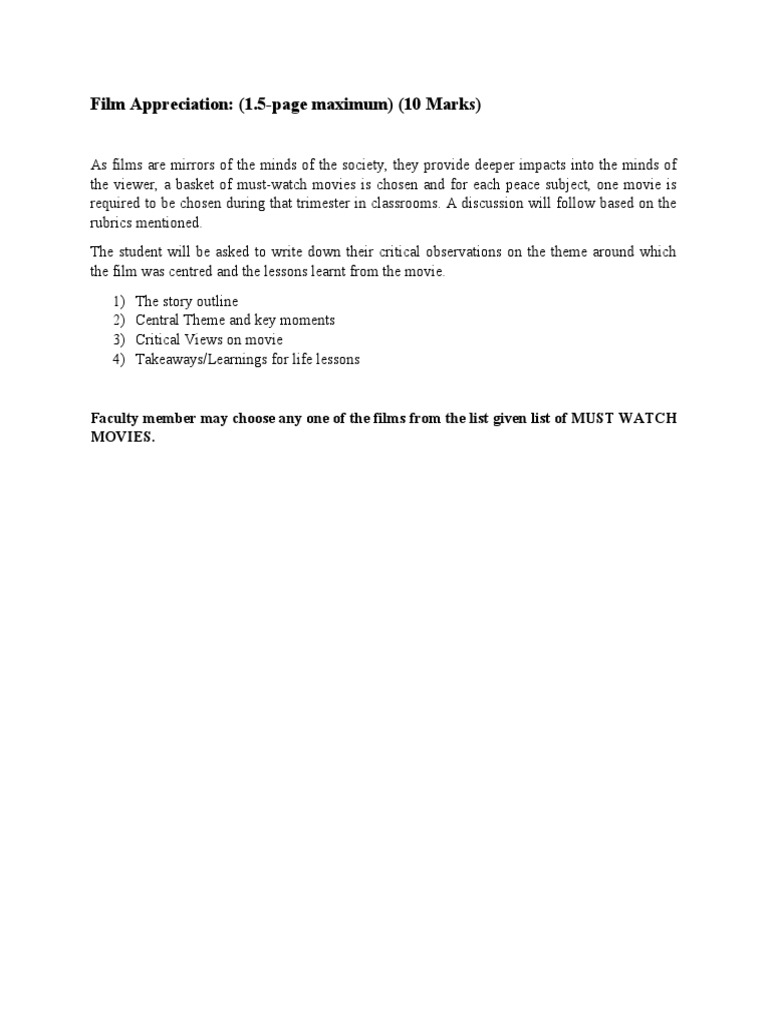 Film Appreciation UPS6002A | PDF