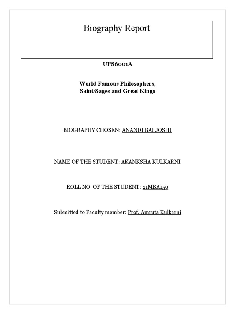 Biography Report Template UPS6002A | PDF | Social Science