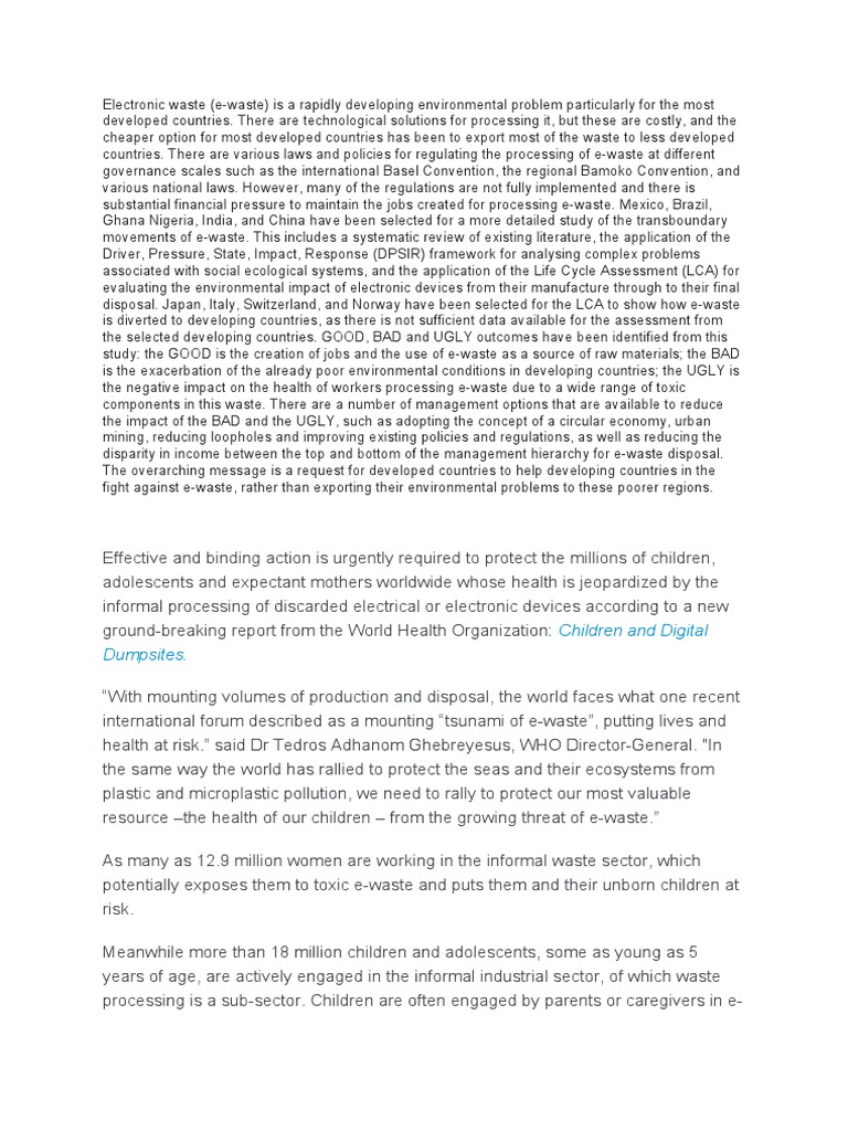 Electronic Waste Project | PDF | Electronic Waste | Waste