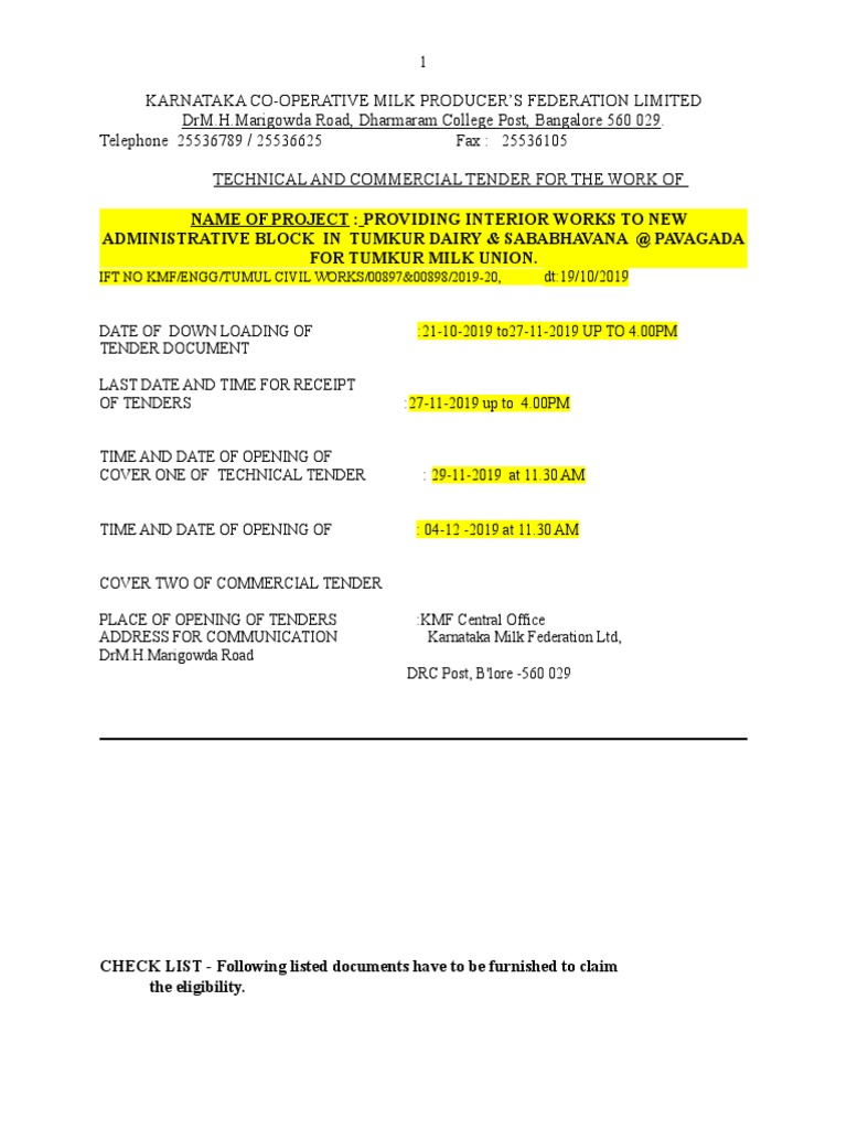 Part-1 Technical Tender | PDF | Legal Liability | Employment