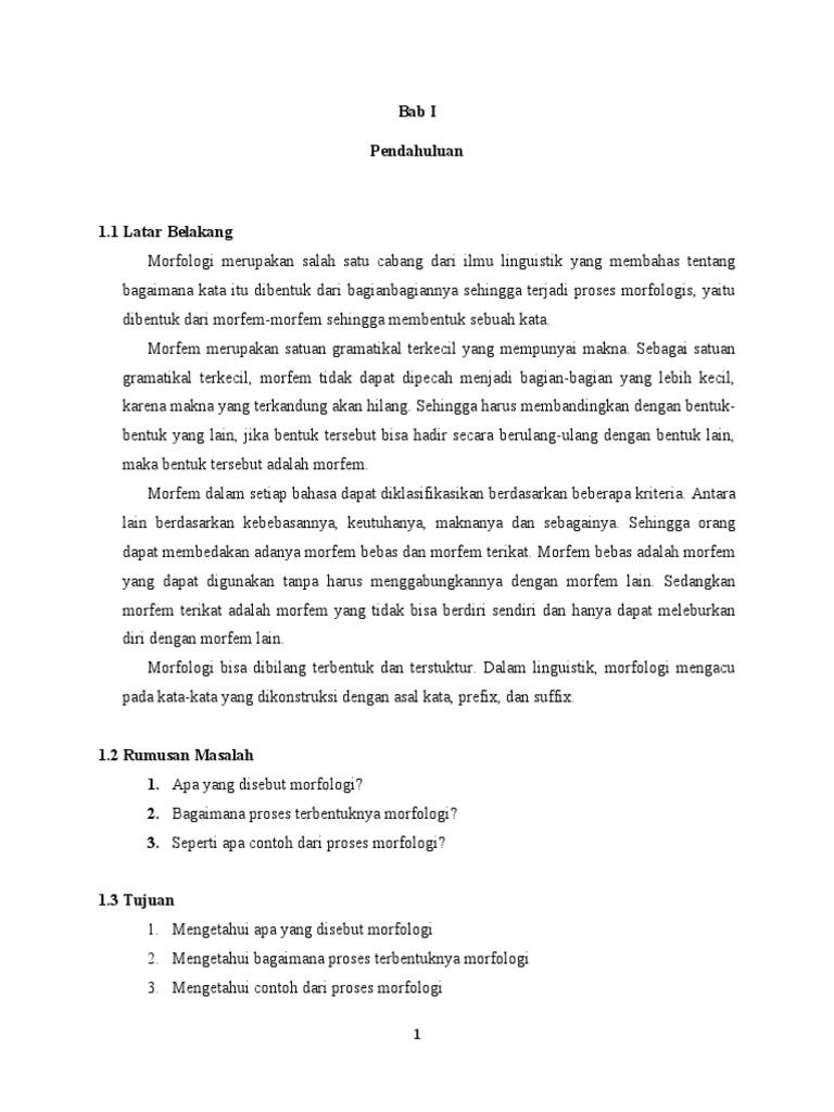 Proses Morfologi | PDF