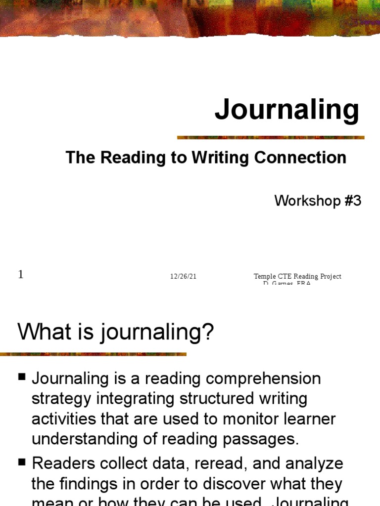 Journaling: The Reading To Writing Connection | PDF | Reading ...