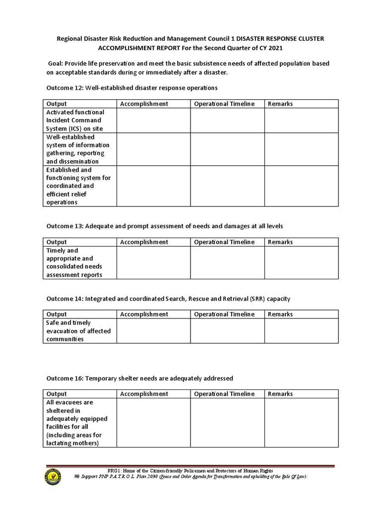 Regional Disaster Risk Reduction and Management Council 1 DISASTER ...