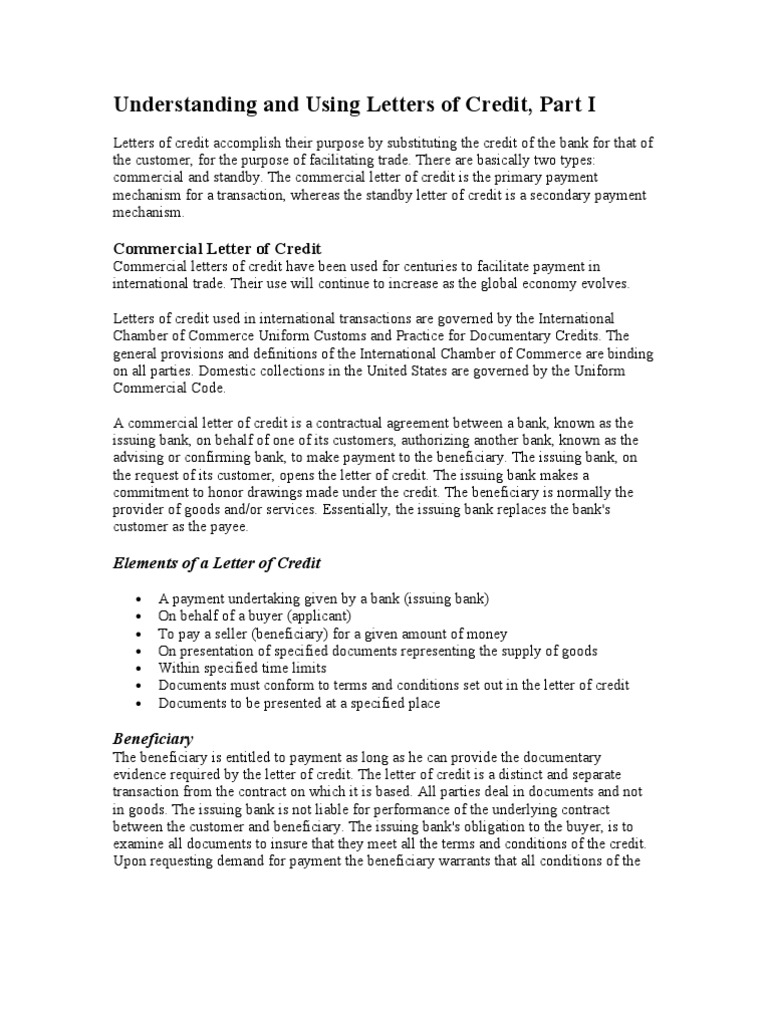 Understanding Letters of Credit Basics | PDF | Letter Of Credit | Credit