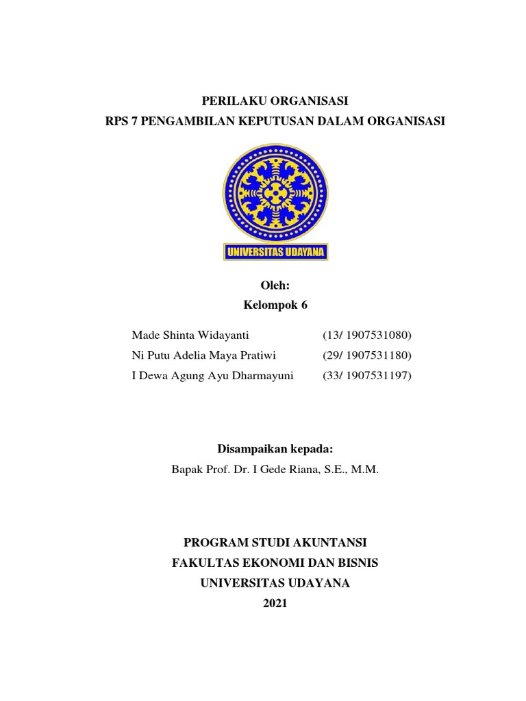 Kelompok 6 - RPS 7 - Perilaku Organisasi CP | PDF