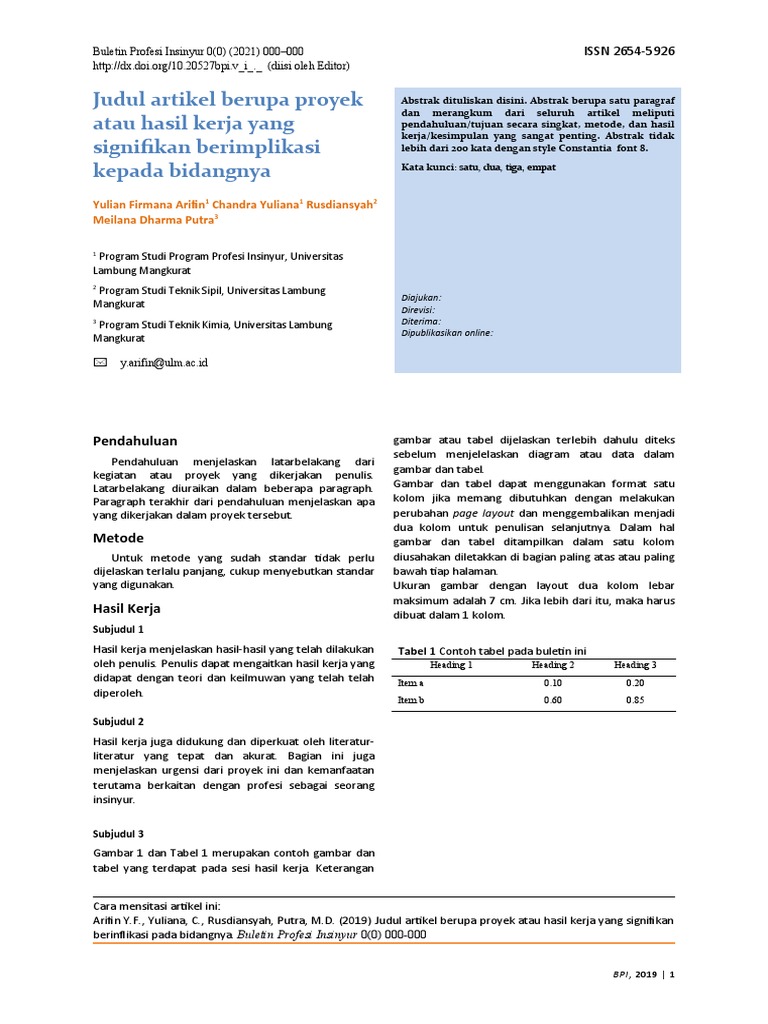 Template Jurnal BPI 2019 Rev | PDF