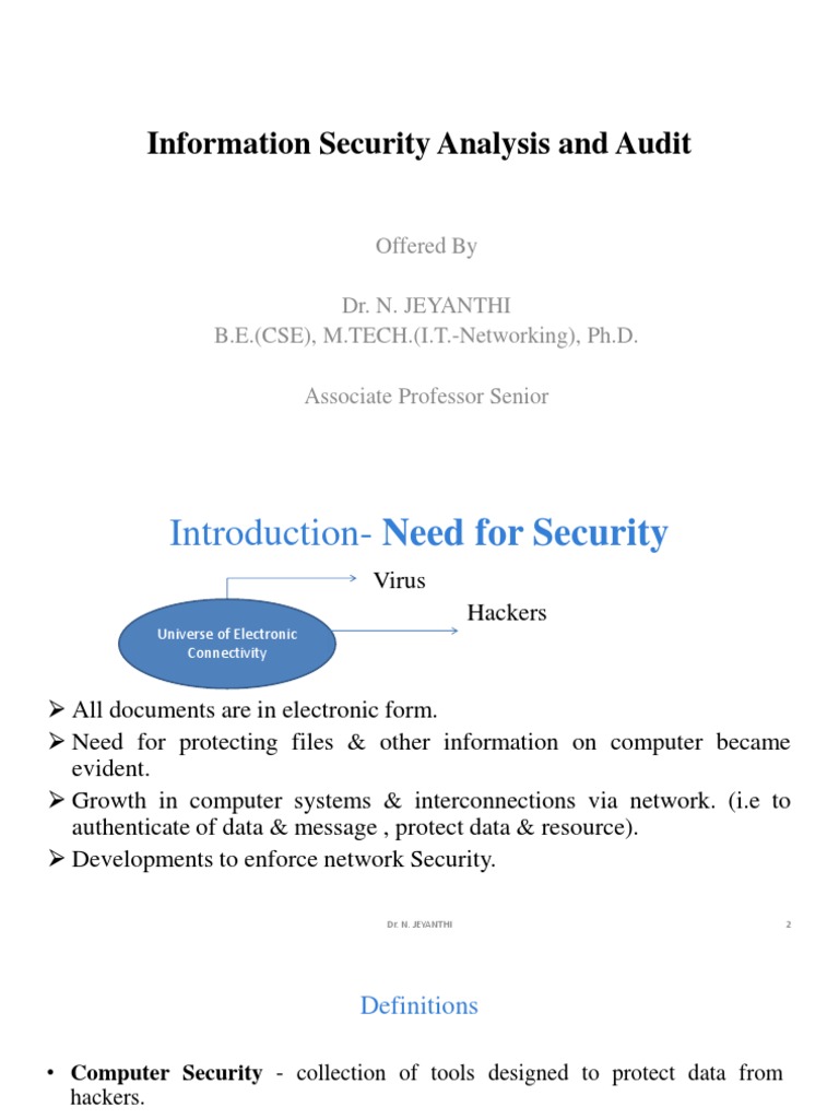 Information Security Analysis and Audit | PDF | Information Security ...