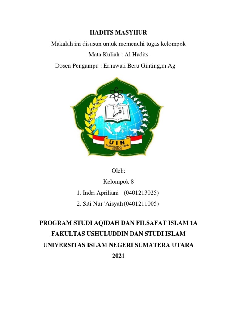 Pengertian dan Macam Hadits Masyhur | PDF