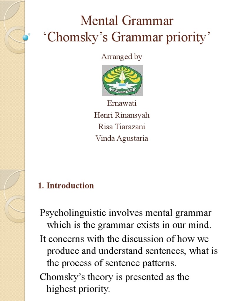 Chomsky's Mental Grammar Overview | PDF | Syntax | Phrase