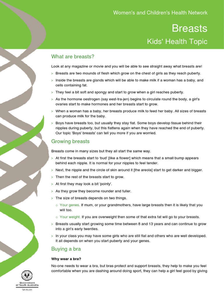 Breasts: Kids' Health Topic | Download Free PDF | Bra | Breast