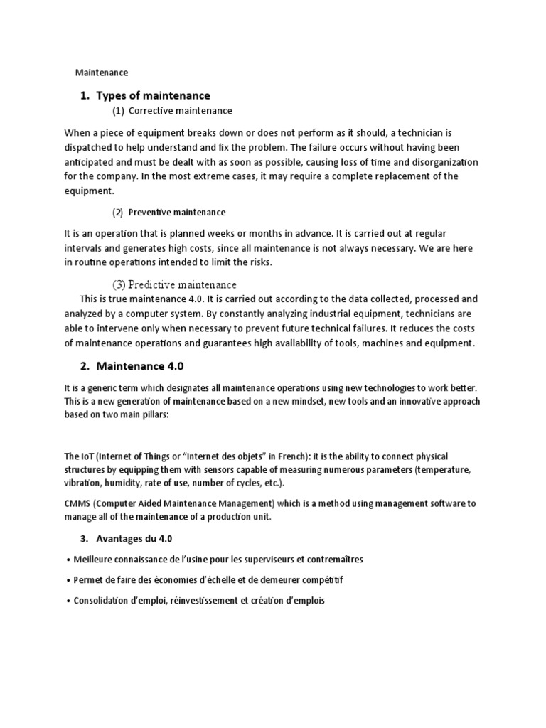 Types of Maintenance | PDF