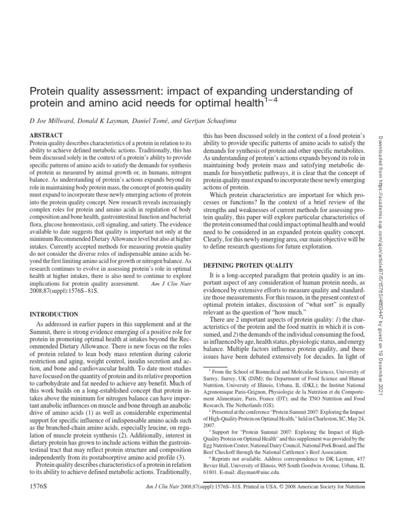 What Determines Protein Quality | PDF | Leucine | Proteins