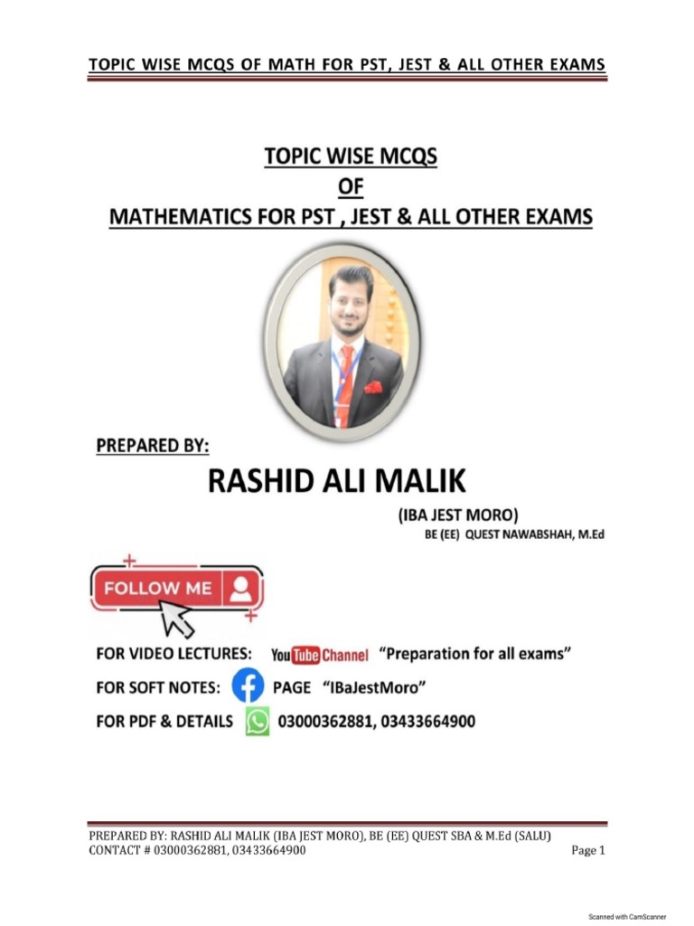 Math Topic Wise by Rashid Malik (Iba Jest Moro) | PDF