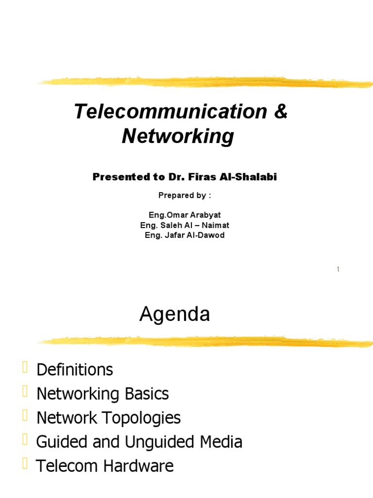 Networking Basics and Telecommunications | PDF | Transmission Medium ...