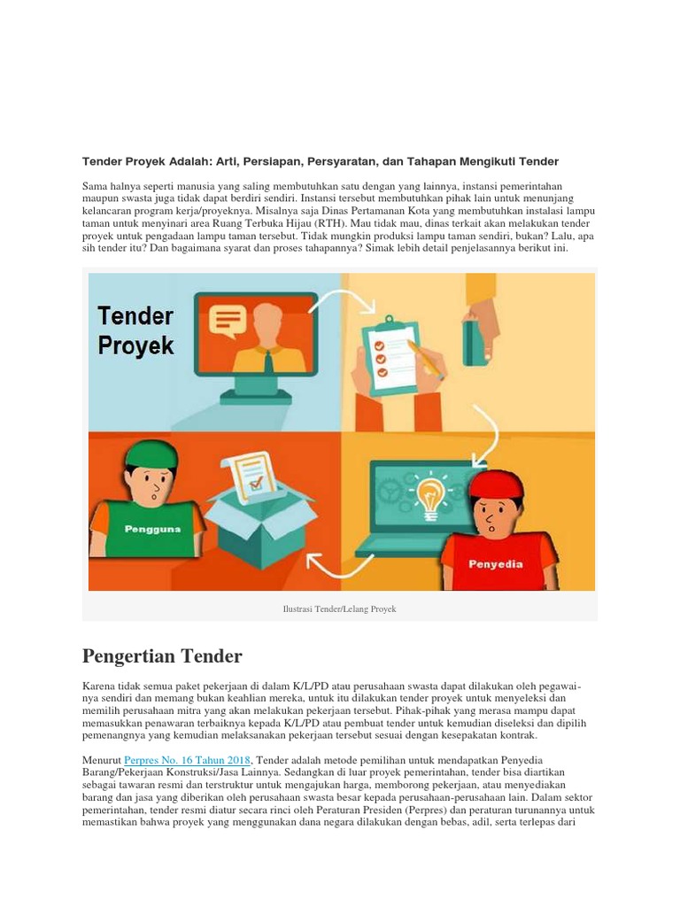 Tender Proyek Adalah | PDF
