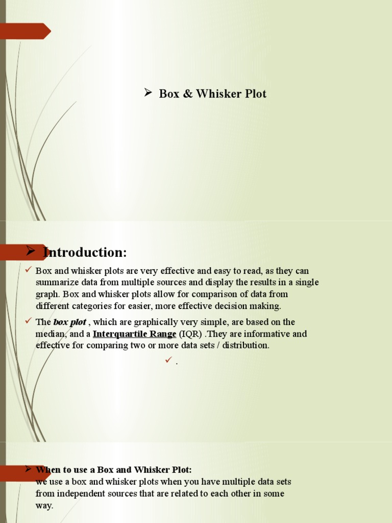 Box and Whisker Plot | PDF