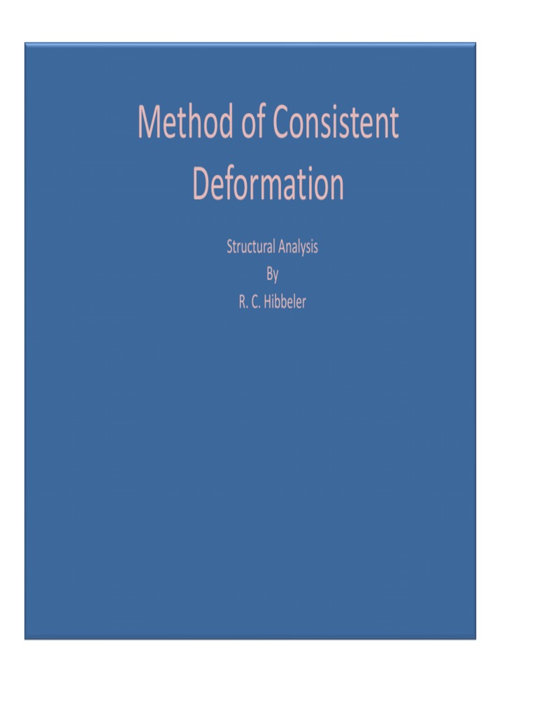Method of Consistent Deformation: Structural Analysis by R. C. Hibbeler | PDF | Structural ...