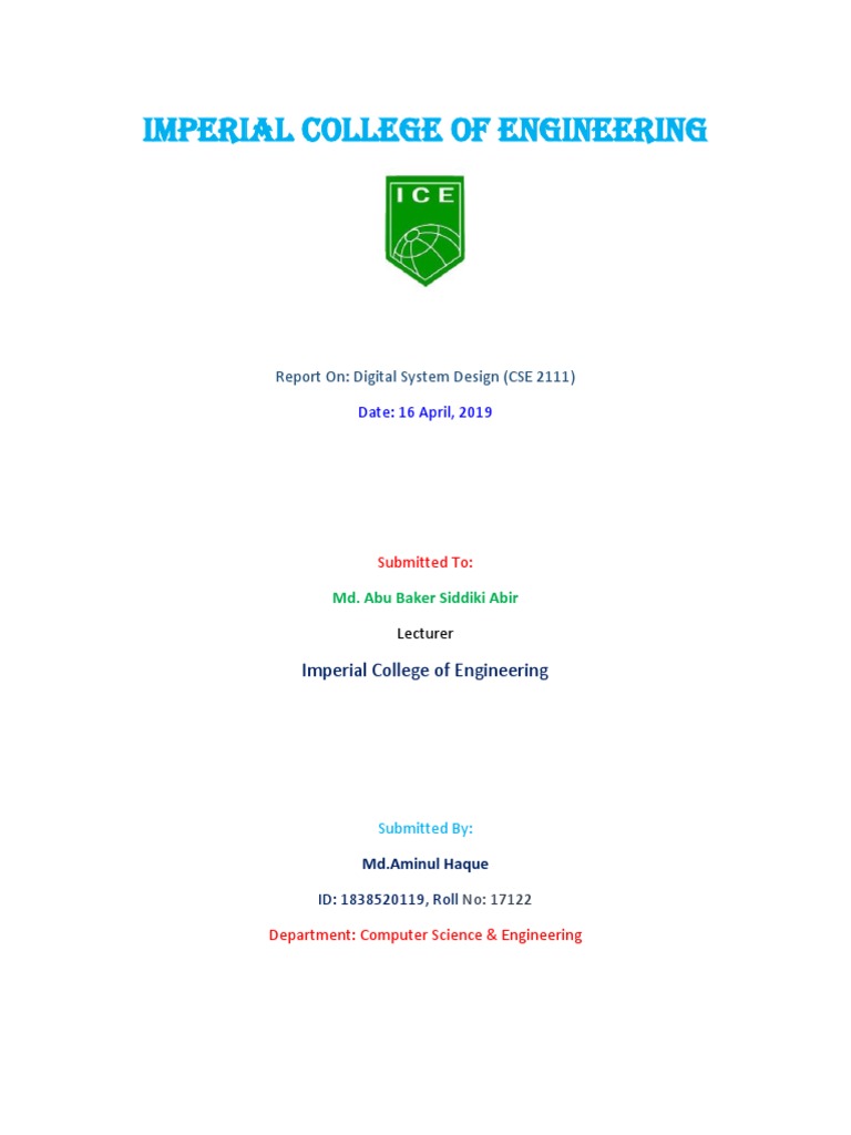 CSE 2111 Report - Digital Electroic | PDF | Logic Gate | Digital Technology