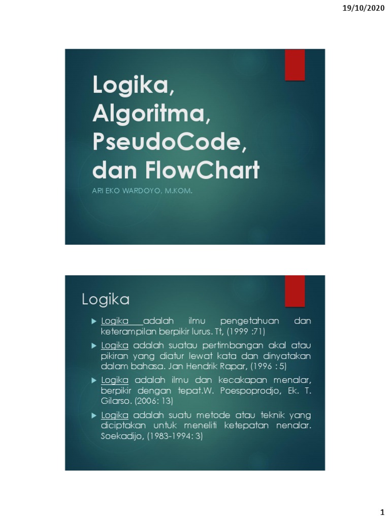 STRUKTUR DATA 04 - Algoritma, PseudoCode, Dan FlowChart | PDF