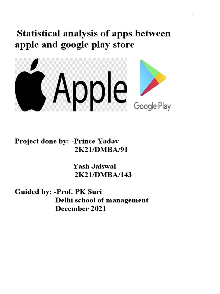 Statistical Analysis of Apps Between Apple and Google Play Store ...
