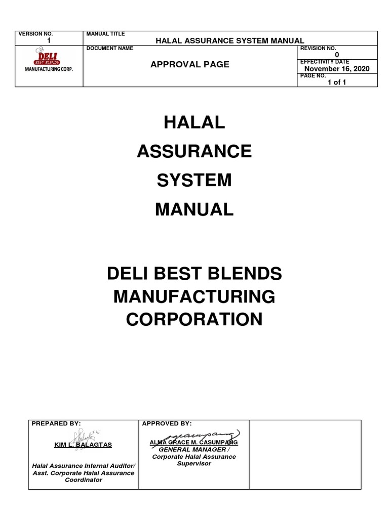 Halal Assurance Management System | PDF | Flavor | Specification ...