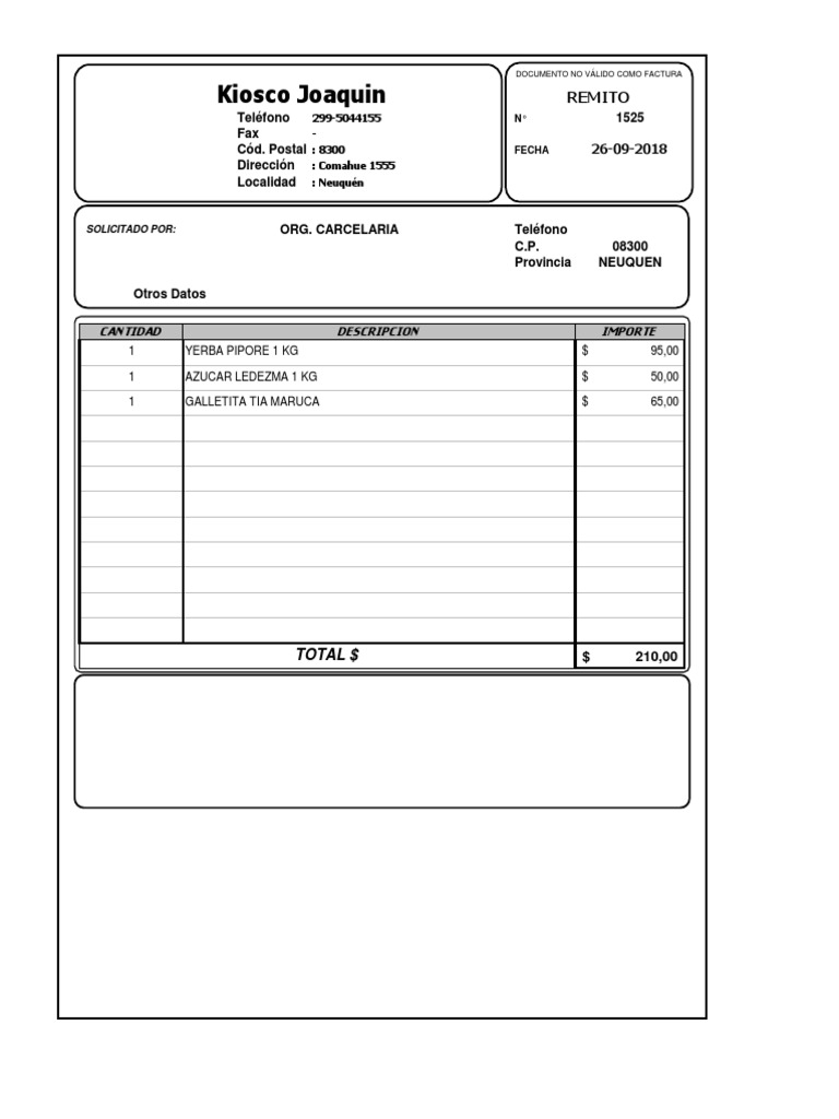 Remitos para Imprimir | PDF