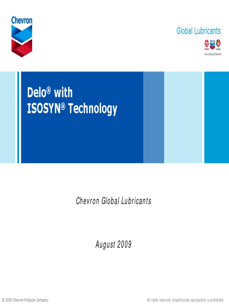 Delo With Isosyn Technology: Global Lubricants | PDF | Motor Oil ...