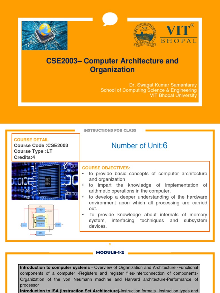 CSE2003 - Computer Architecture and Organization | PDF | Computer Data Storage | Central ...