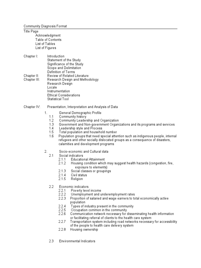 Community Diagnosis Format | PDF | Waste Management | Community