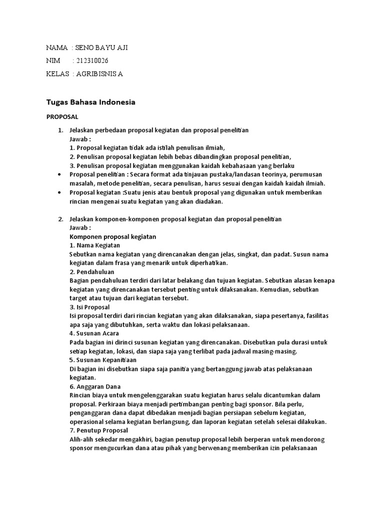Tugas Proposal Seno Bayu Aji | PDF