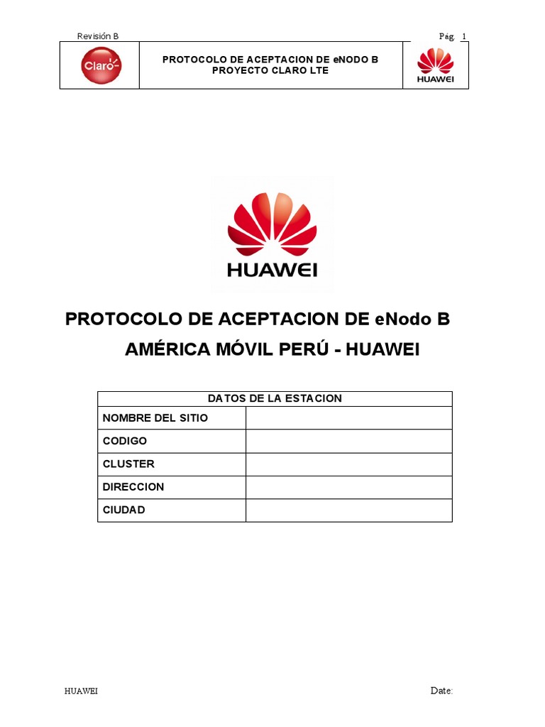 Protocolo Acept LTE ENodeB DBS3900 Huawei | PDF | Lte ...
