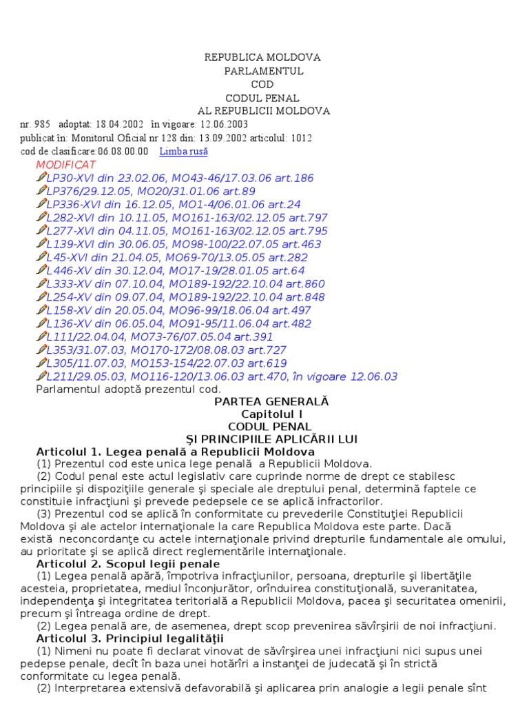 Codul Penal | PDF