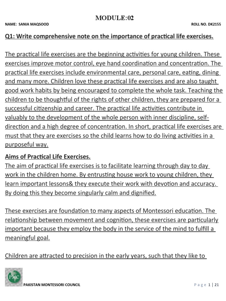 Module 2 | PDF | Montessori Education | Classroom