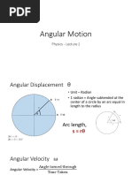 Circular Motion Formula Sheet Class11 | PDF