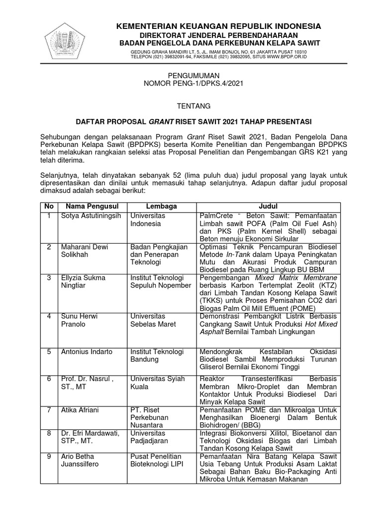 Pengumuman SeleksiPresentasi GRS K21 | PDF