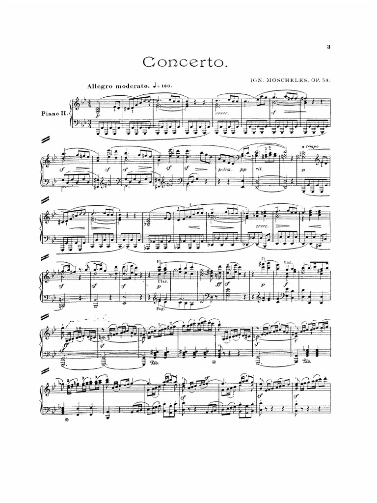 Moscheles - Piano Concerto Op 58 G Minor - Part 1 - 2 Piano's | PDF