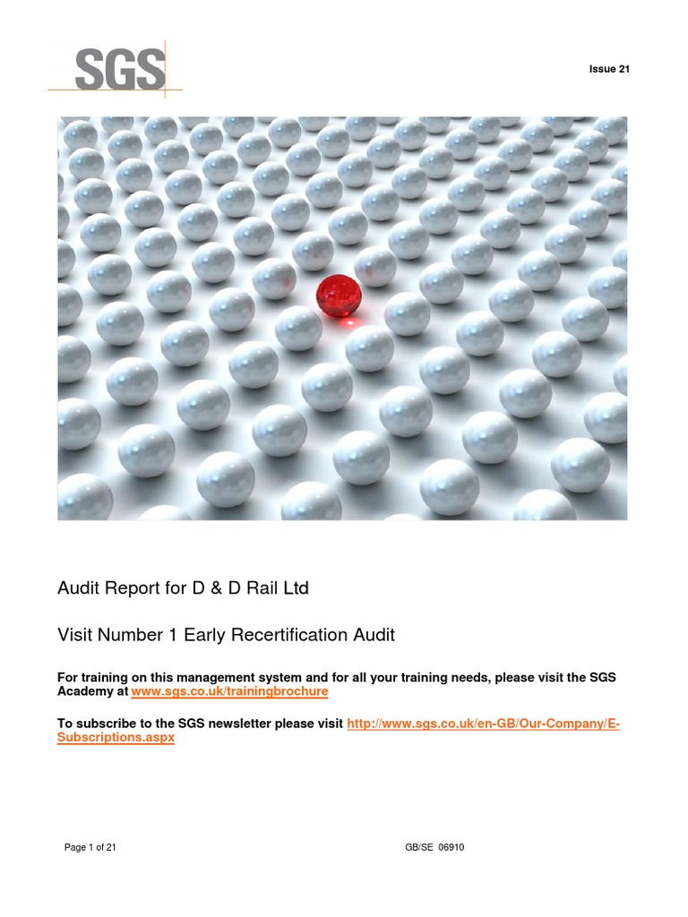 SGS External Audit 25-07-16 | PDF | Audit | Iso 9000