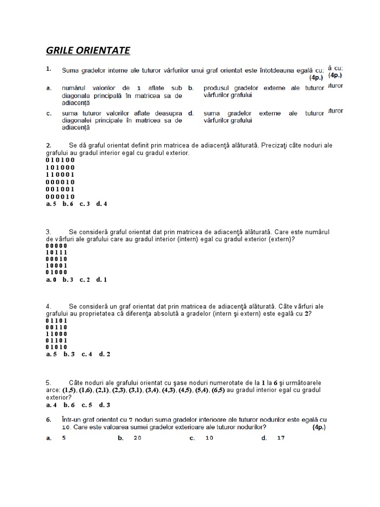 Grile Grafuri Orientate | PDF
