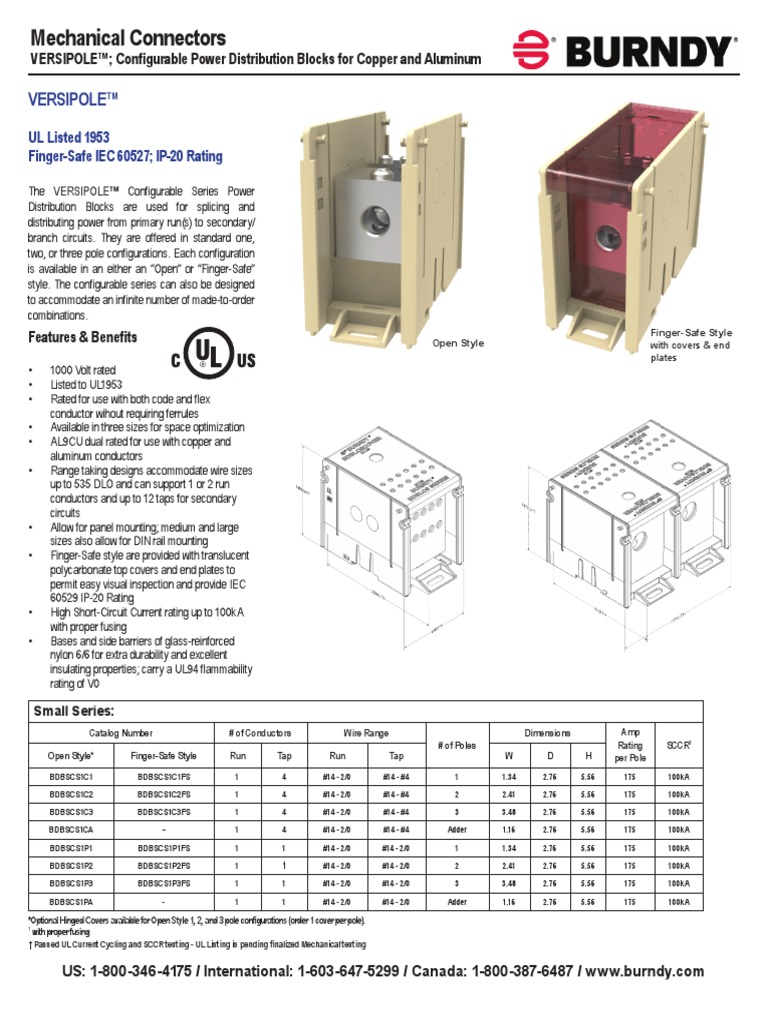 BURNDY - Distribution Blocks - DS | PDF | Electrical Conductor | Fuse ...