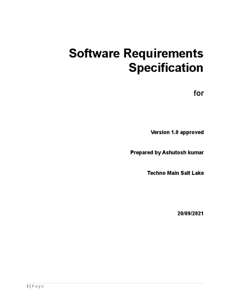 Software Requirements Specification: Version 1.0 Approved | PDF | Reliability Engineering ...