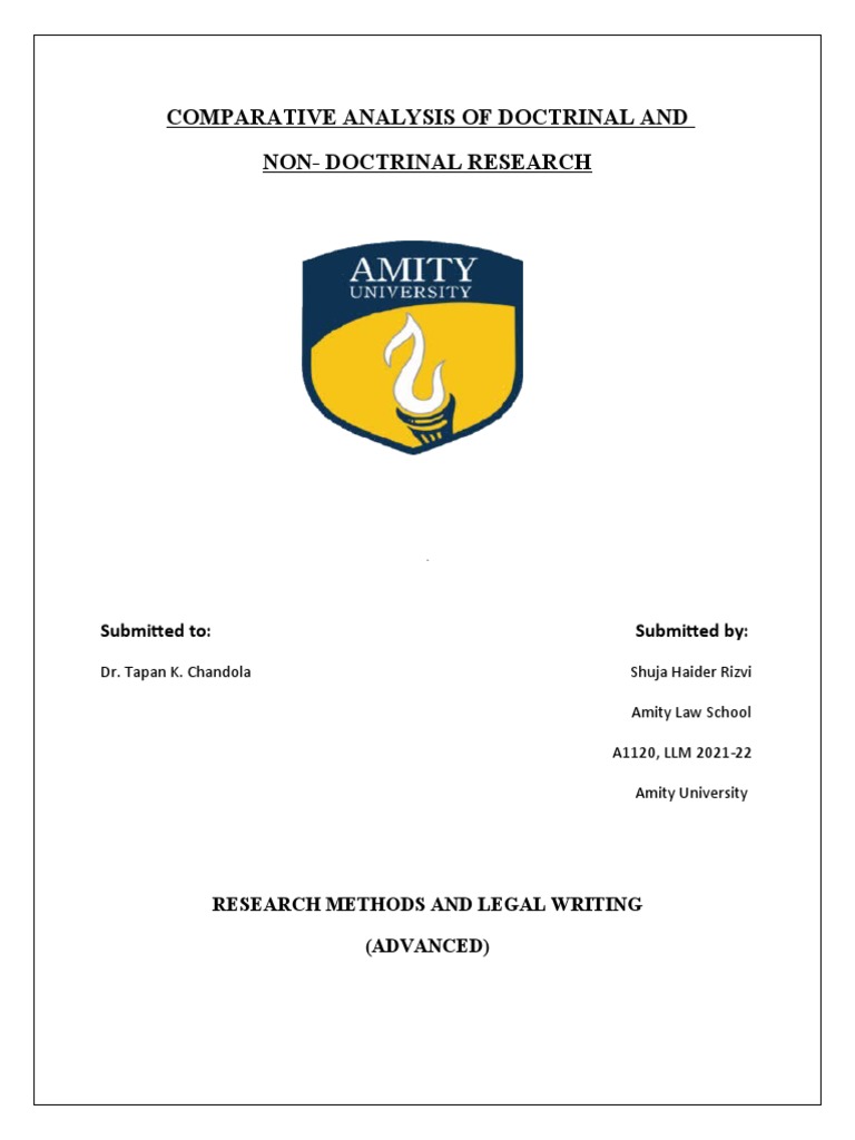 Doctrinal vs Non-Doctrinal Research Analysis | PDF | Empirical Research ...