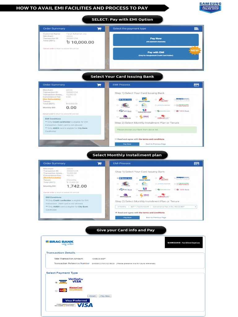 How To Avail Emi Facilities and Process To Pay | PDF