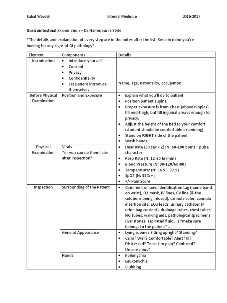 Gastrointestinal Examination Guide | PDF | Abdomen | Cirrhosis