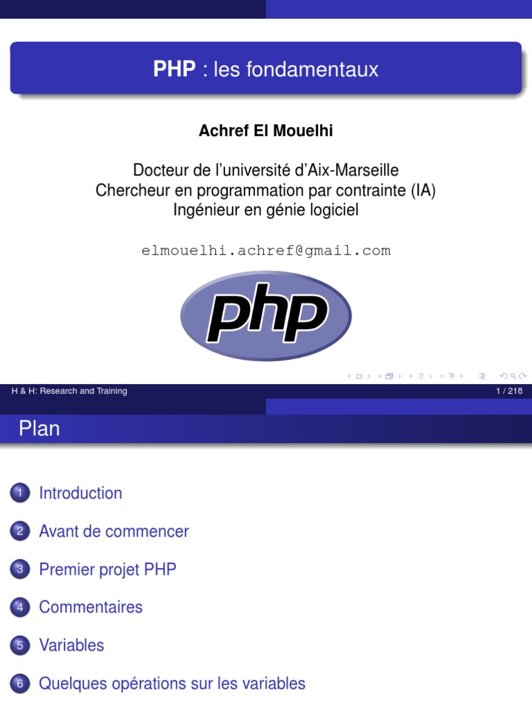 Cours PHP Introduction | PDF | PHP | Application web