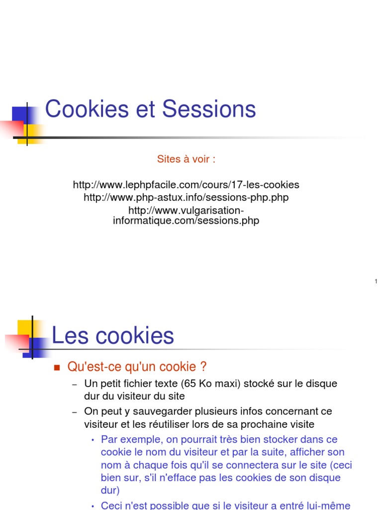 Cours4 Cookies Sessions | PDF | Cookie (informatique) | PHP