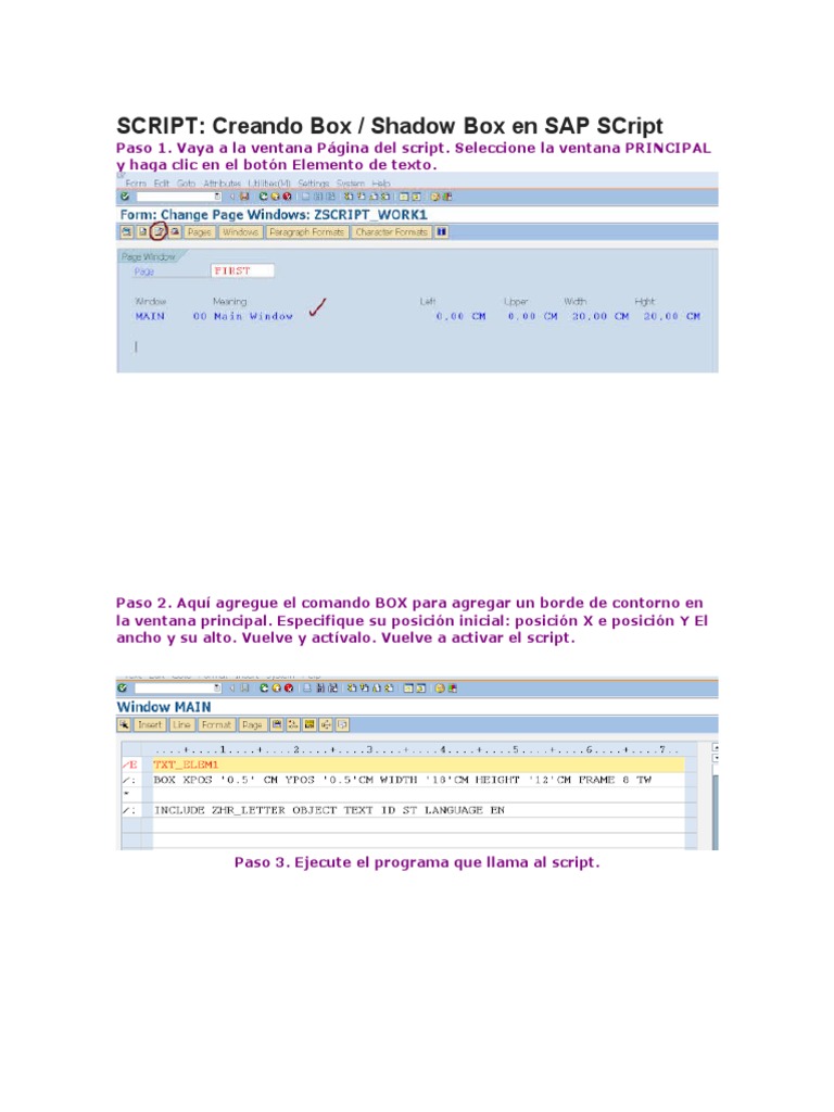Modelo Ejemplo SAPSCRIPT ABAP | PDF
