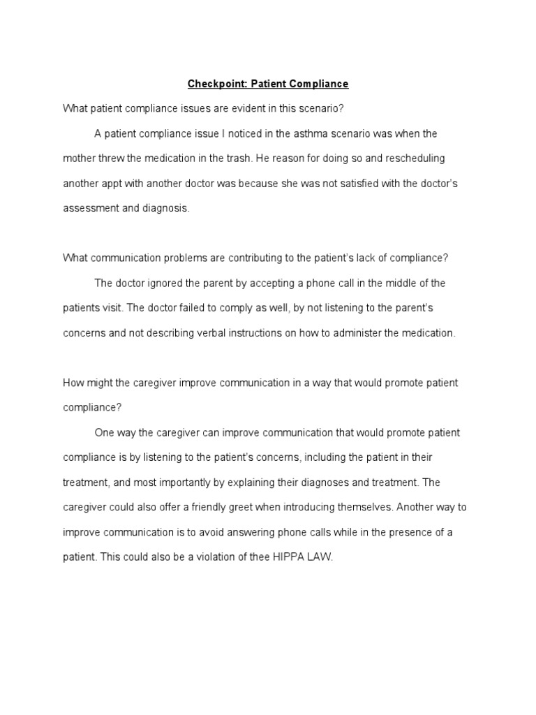 Patient Compliance Issues in Asthma Care | PDF | Self-Improvement ...