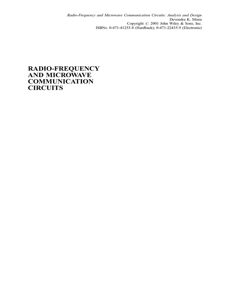 Radio-Frequency and Microwave Communication Circuits | PDF ...