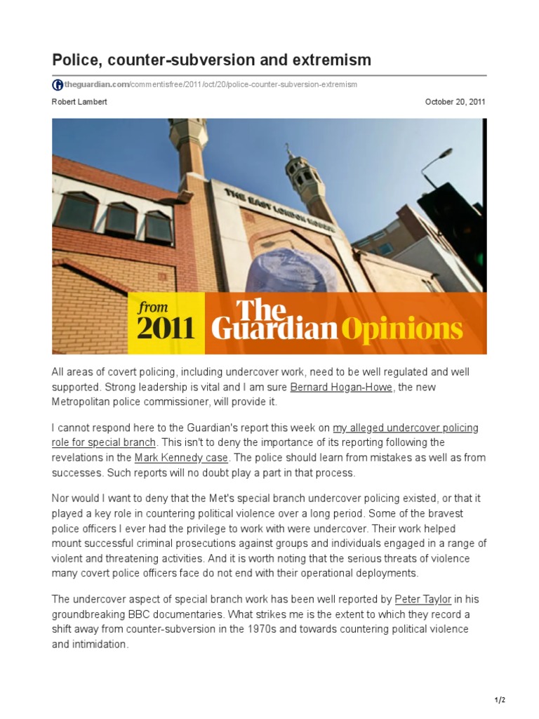Police, Counter-Subversion and Extremism | PDF | Counter Terrorism | Police