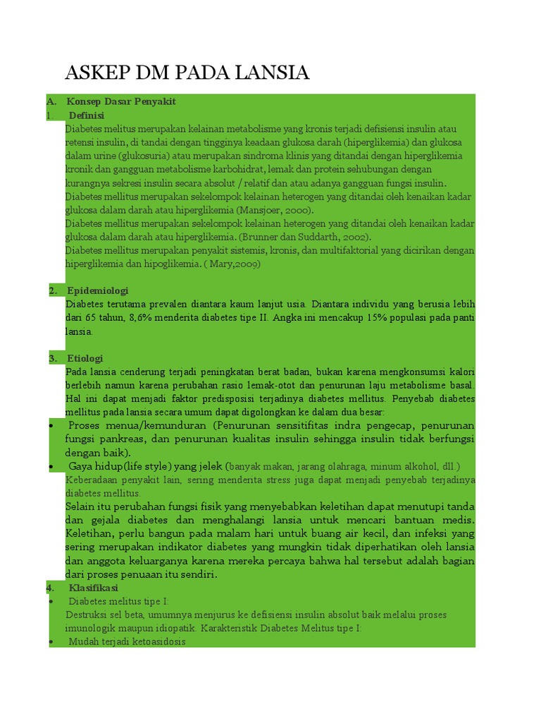 Askep DM Pada Lansia | PDF